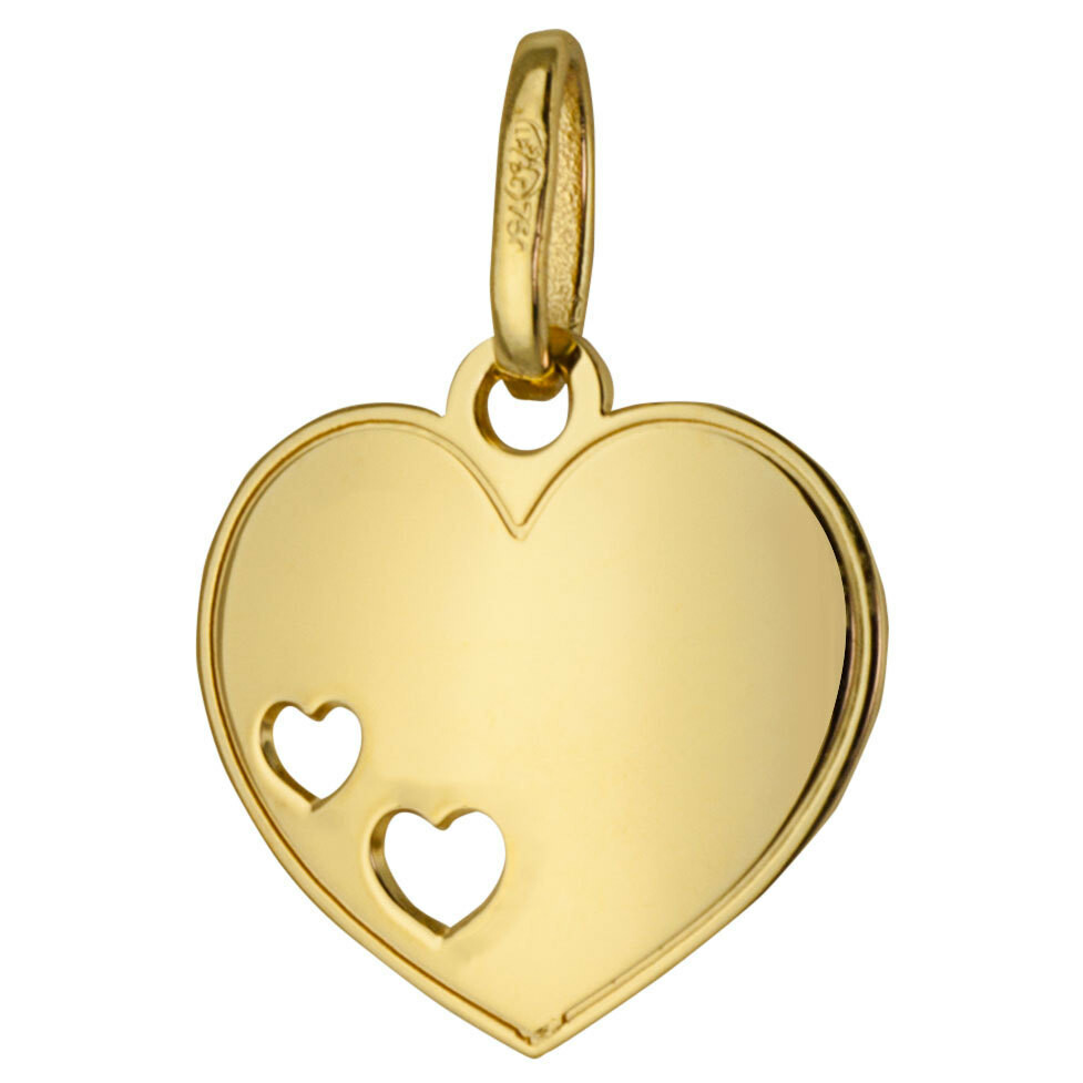 Pendentif coeurs ajourés - Or jaune 18ct - PremierCadeau