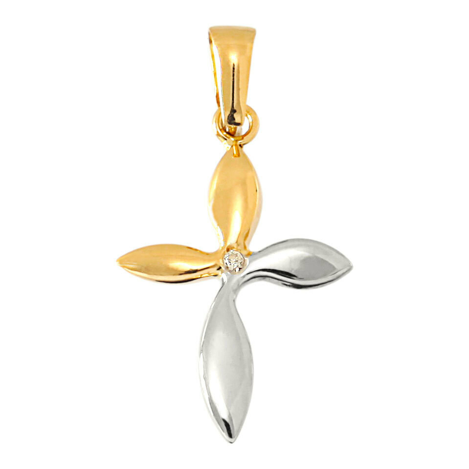 Croix or jaune Mon Premier Bijou Croix Christ fil carré - Or jaune 18ct ...