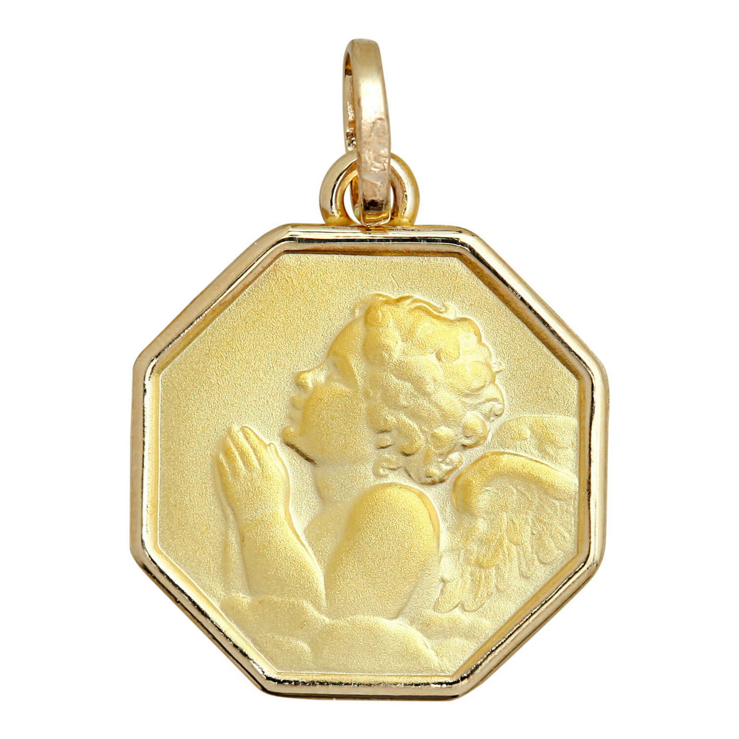 Médaille Ange octogone - Or jaune 9ct - PremierCadeau