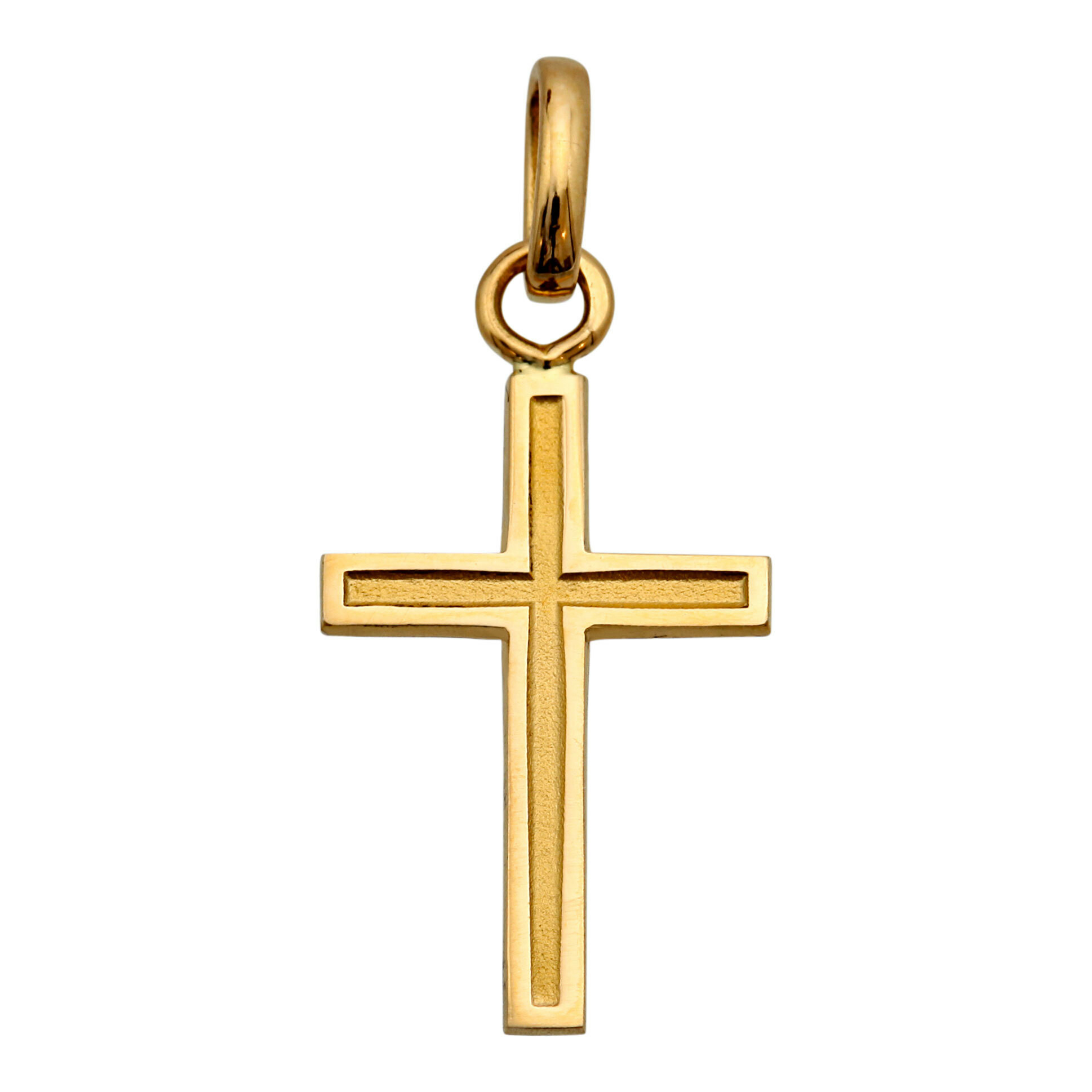 Croix creusée personnalisée - Or jaune 18ct - PremierCadeau