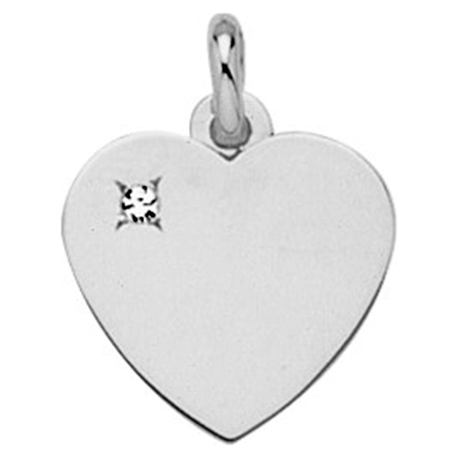 Pendentif coeur zirconium - Argent massif - PremierCadeau