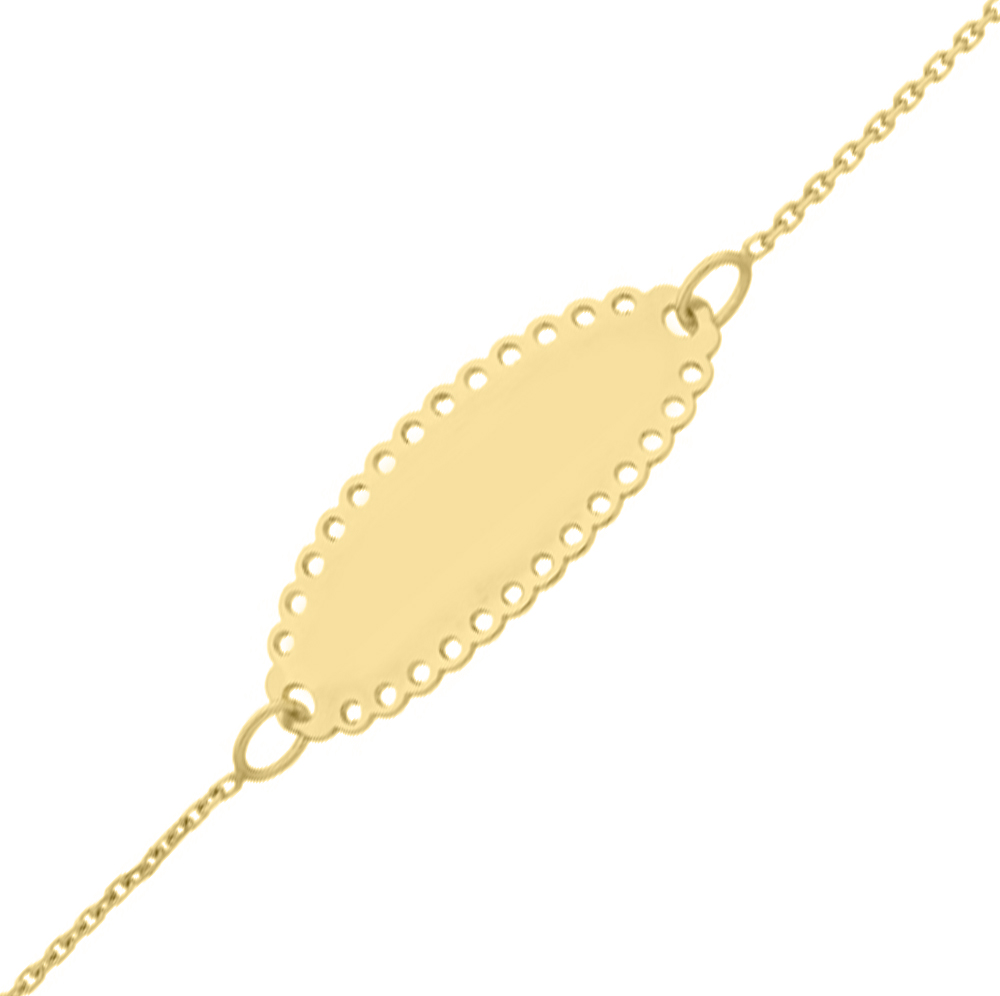 Gourmette bébé perles - Or jaune 9ct - PremierCadeau