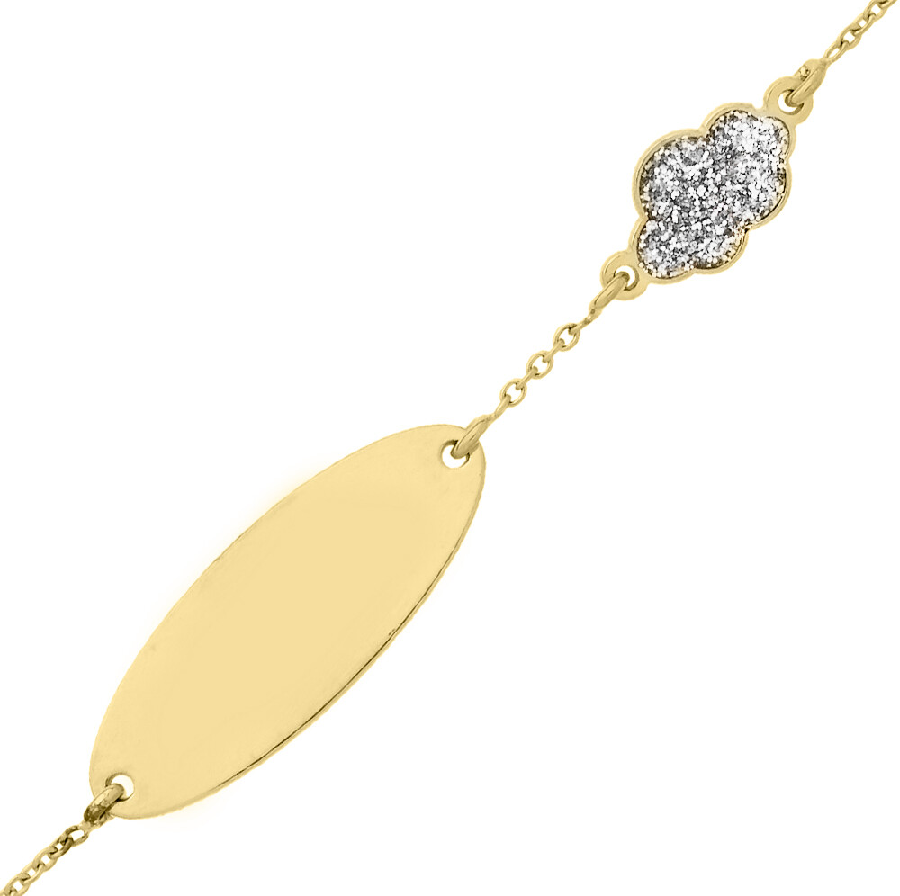 Gourmette bébé nuage pailletté LuluCastagnette - Or jaune 9ct ...