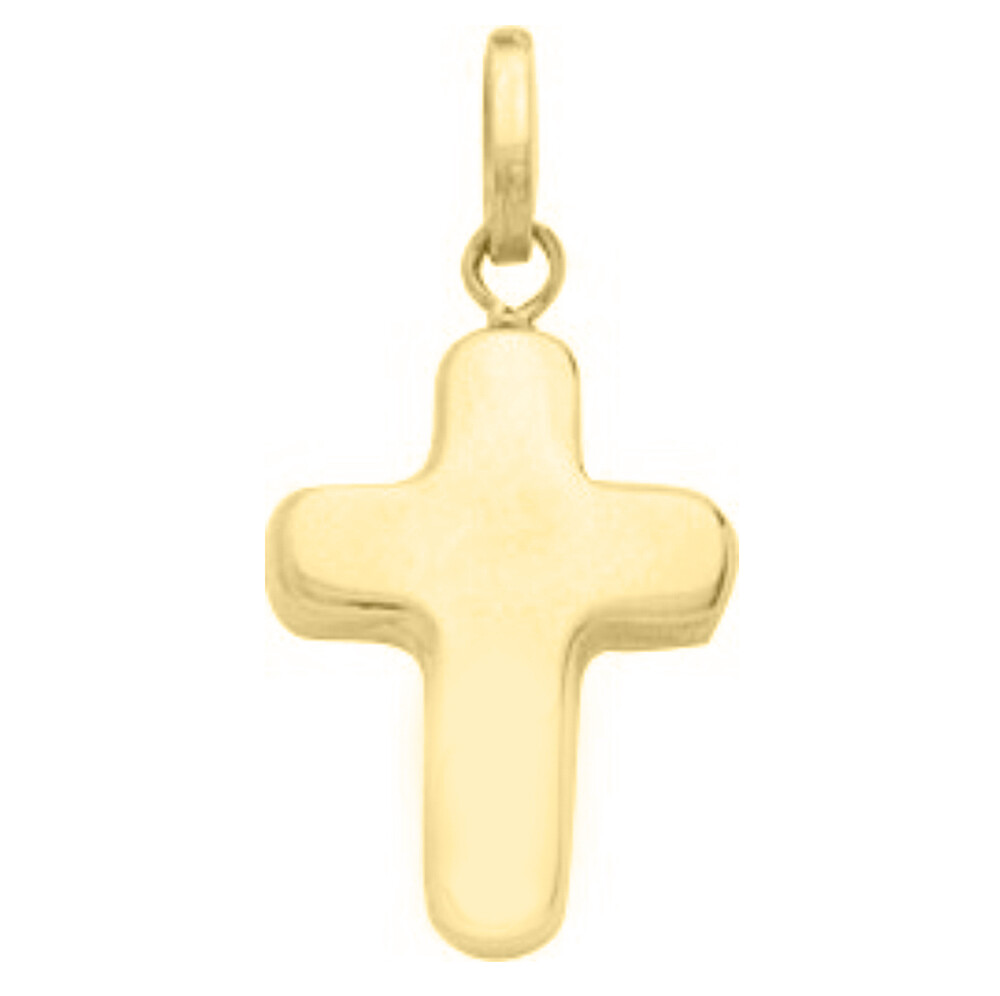 Croix creuse bombée - Or jaune 18ct - PremierCadeau