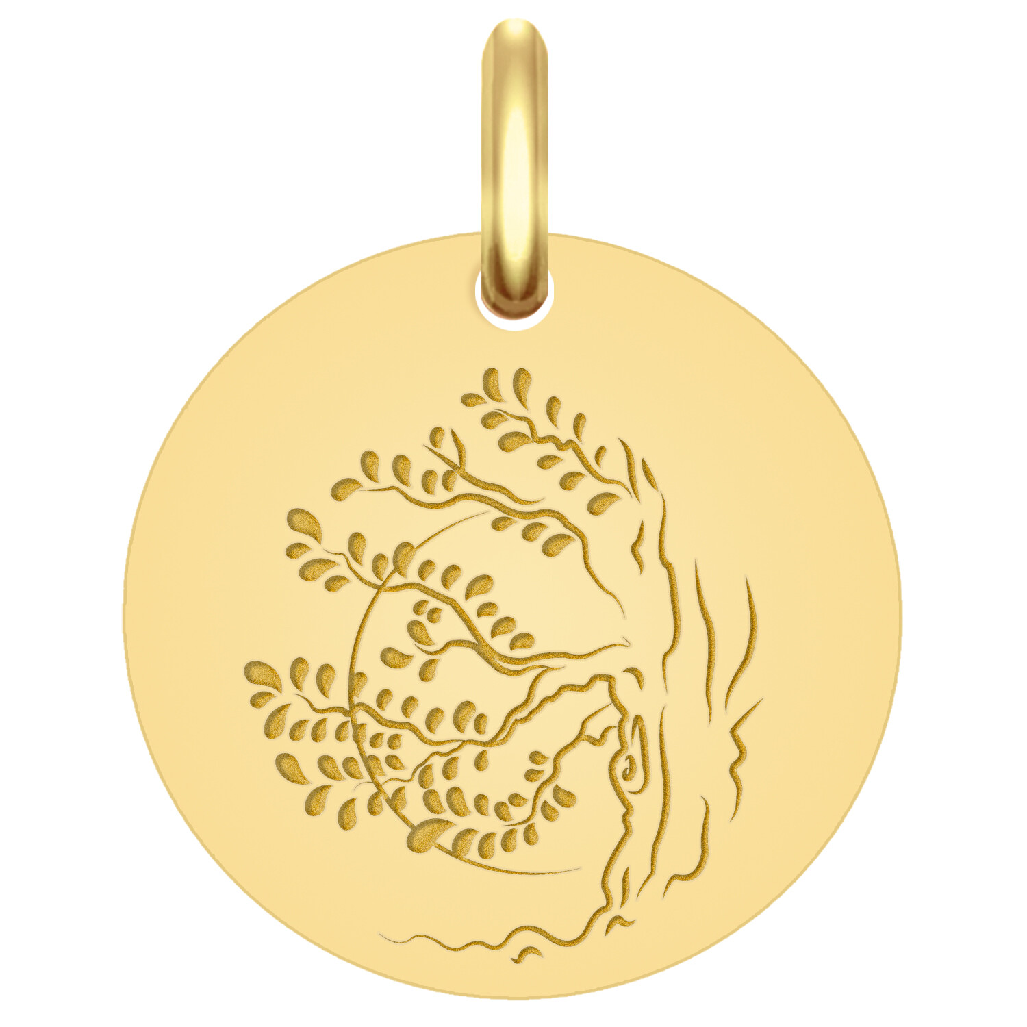 Médaille Arbre coucher de soleil - Or jaune 9ct - PremierCadeau